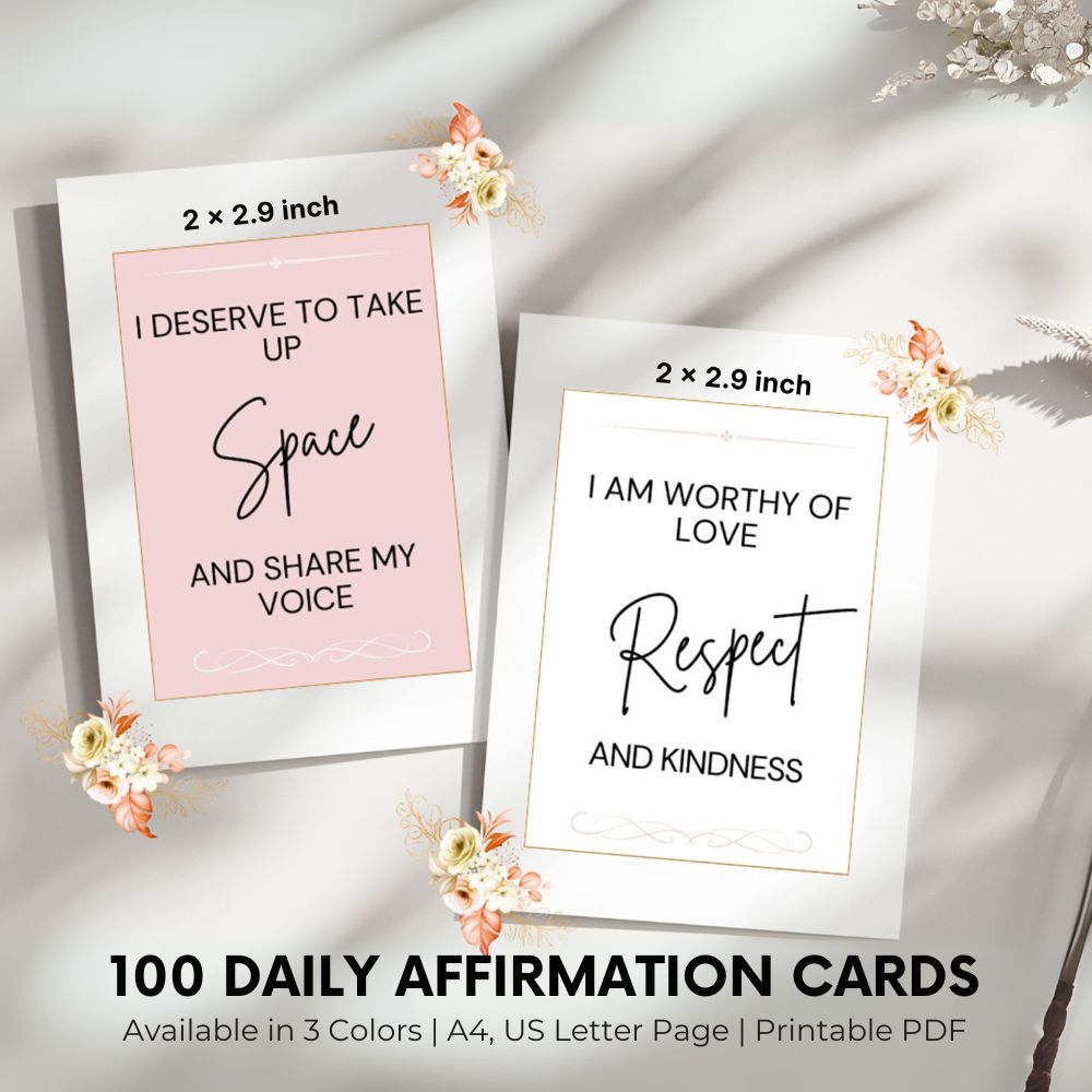 100 Printable Affirmation Cards for Self-Love & Confidence - Thrive In ...
